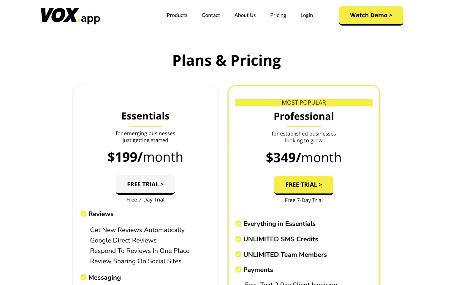 Vox App | Pricing
