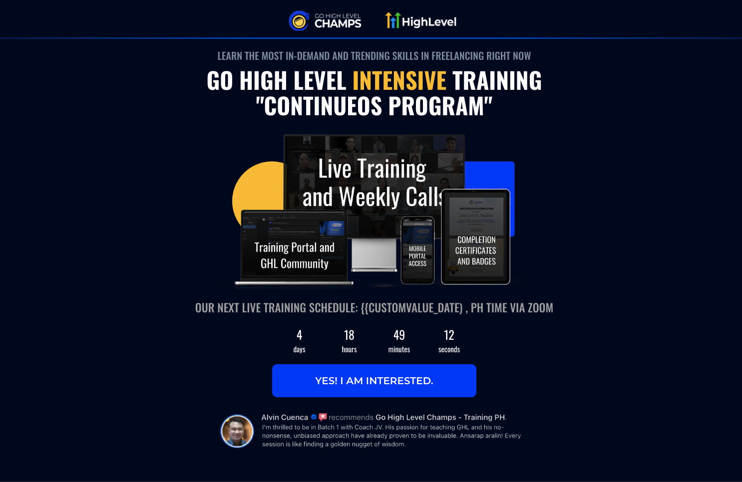 Go High Level Champs Training Philippines