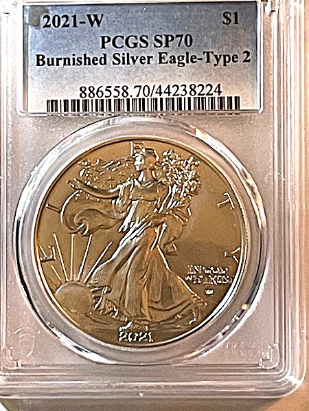2021 West Point Burnished Silver Eagle Dollar PCGS SP70 Type II