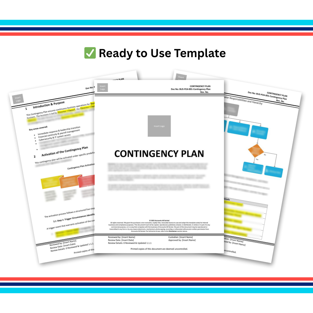 Contingency Planning & Continuity & Engagement Letter Pack