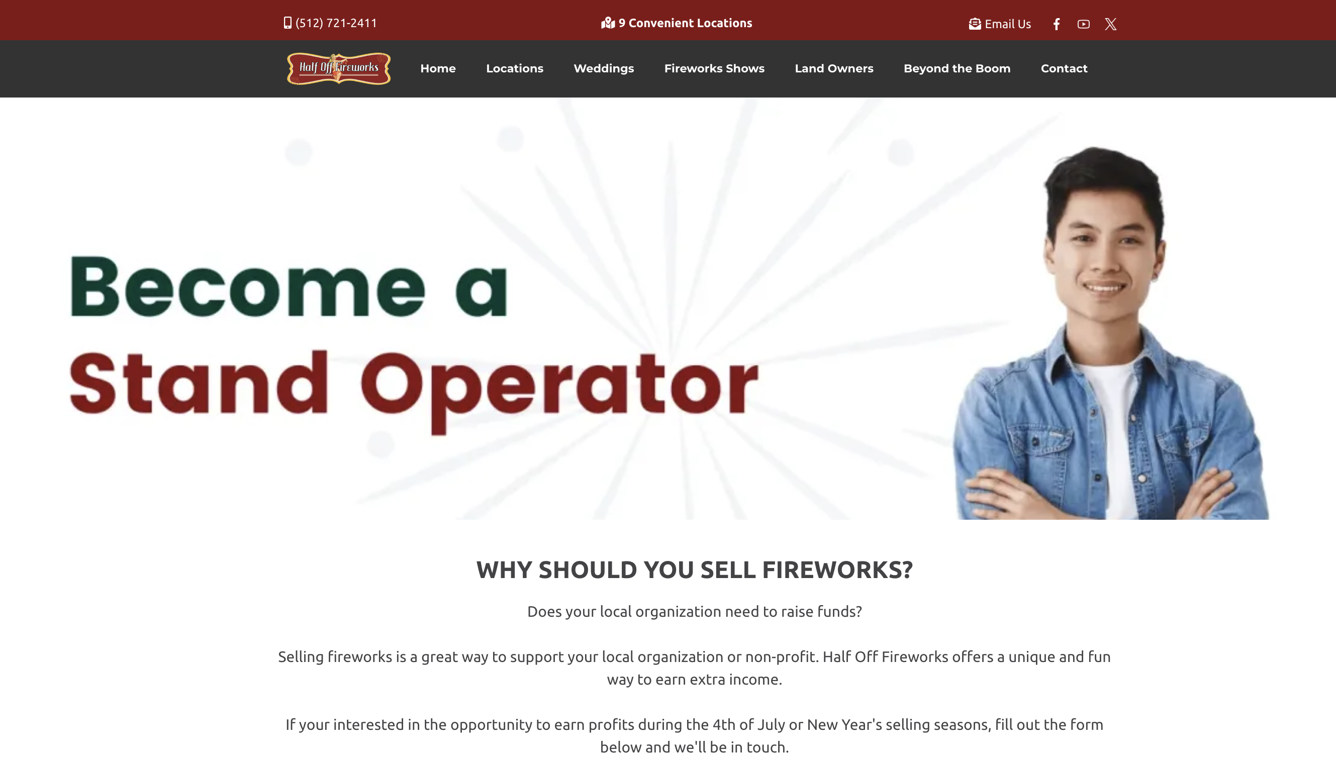 Become a Fireworks Stand Operator in the Driftwood area