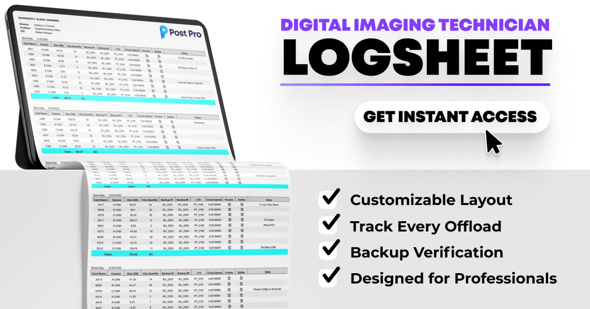 DIT Log Sheet – Track, Verify & Secure Your Media Transfers