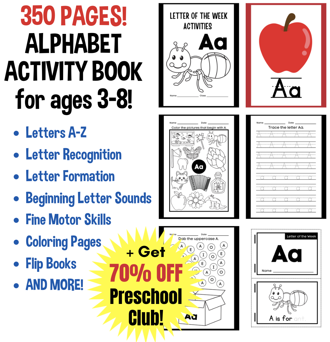 FREE 350-Page ABC Activity Book for Children Ages 3-8