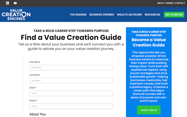 Connect with a Value Creation Guide | Maximize Your Business Impact