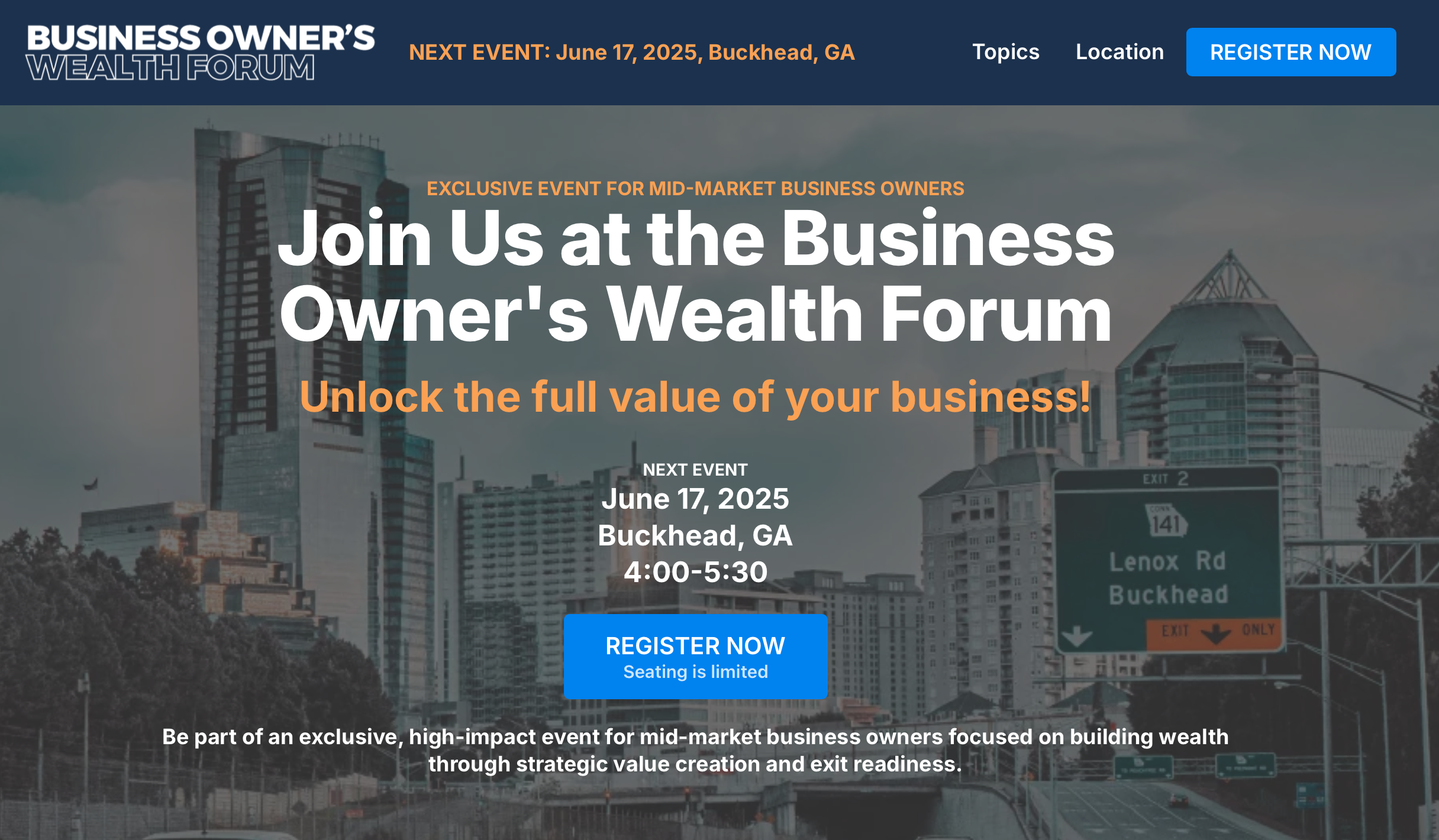 Buckhead Business Owners Wealth Forum | Maximize and Protect Your ...