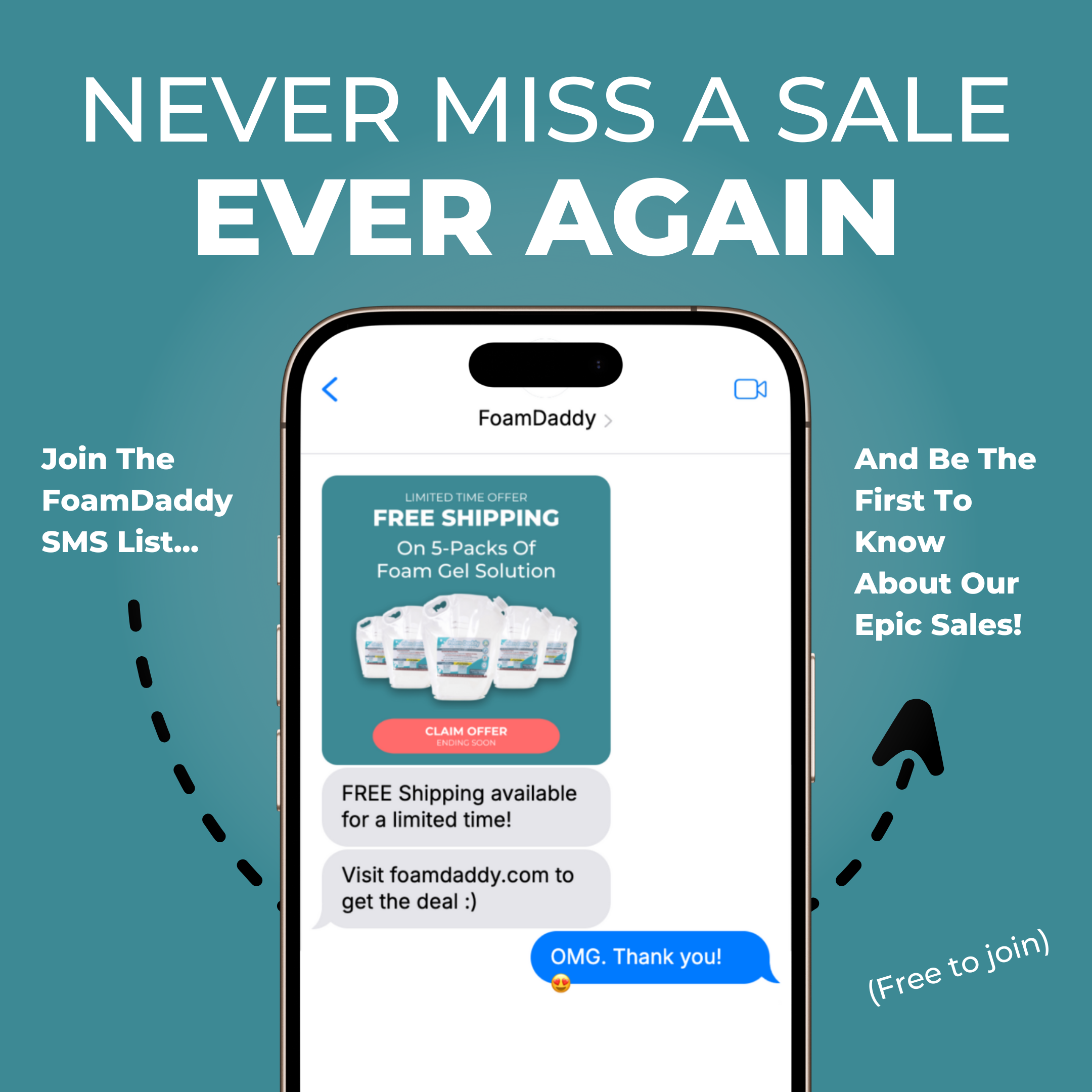 Join The FoamDaddy VIP List And Be The First To Get Notified Of Upcoming Sales & Special Offers