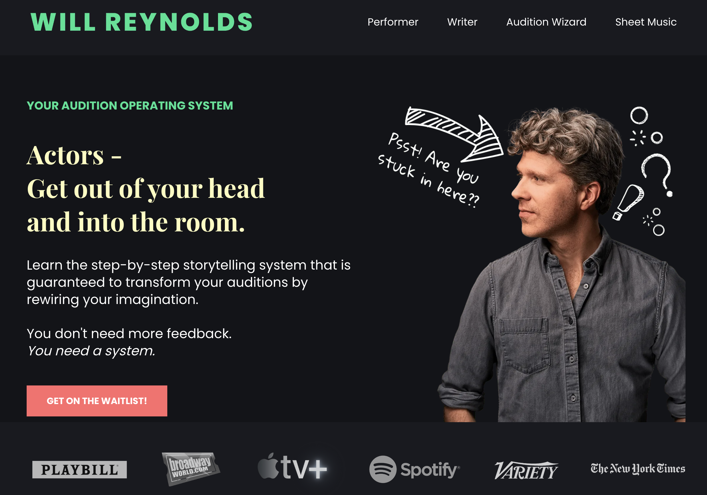 Will Reynolds - Award-winning writer, performer, and audition wizard