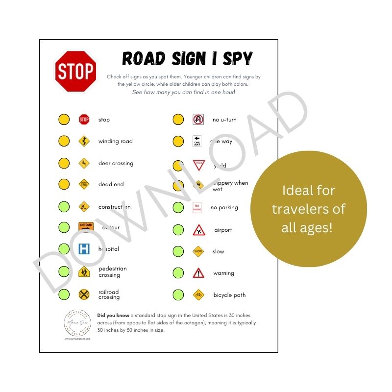 Travel Game- I Spy Sign (all ages)