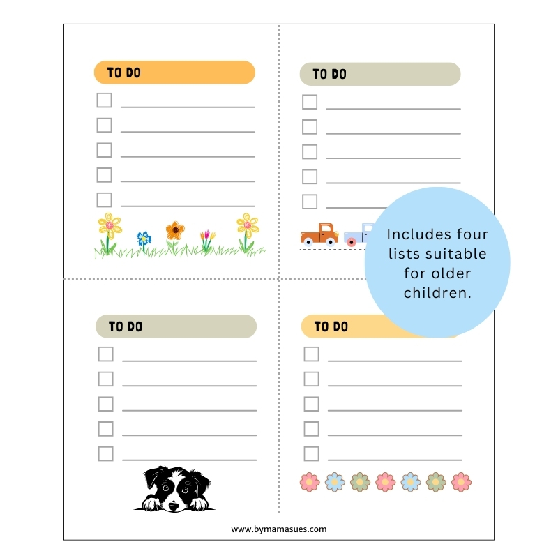 Busy Day To-do List for Children (all ages)