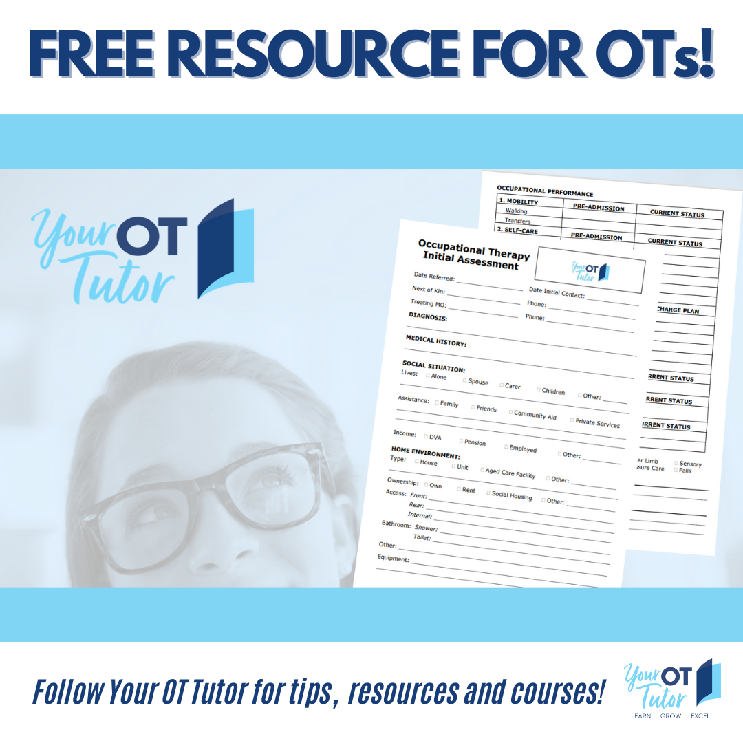 Occupational Therapy Hospital Initial Assessment template