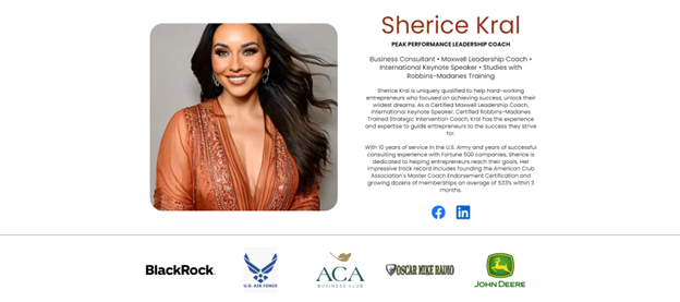 Sherice Kral Speaker's Onesheet