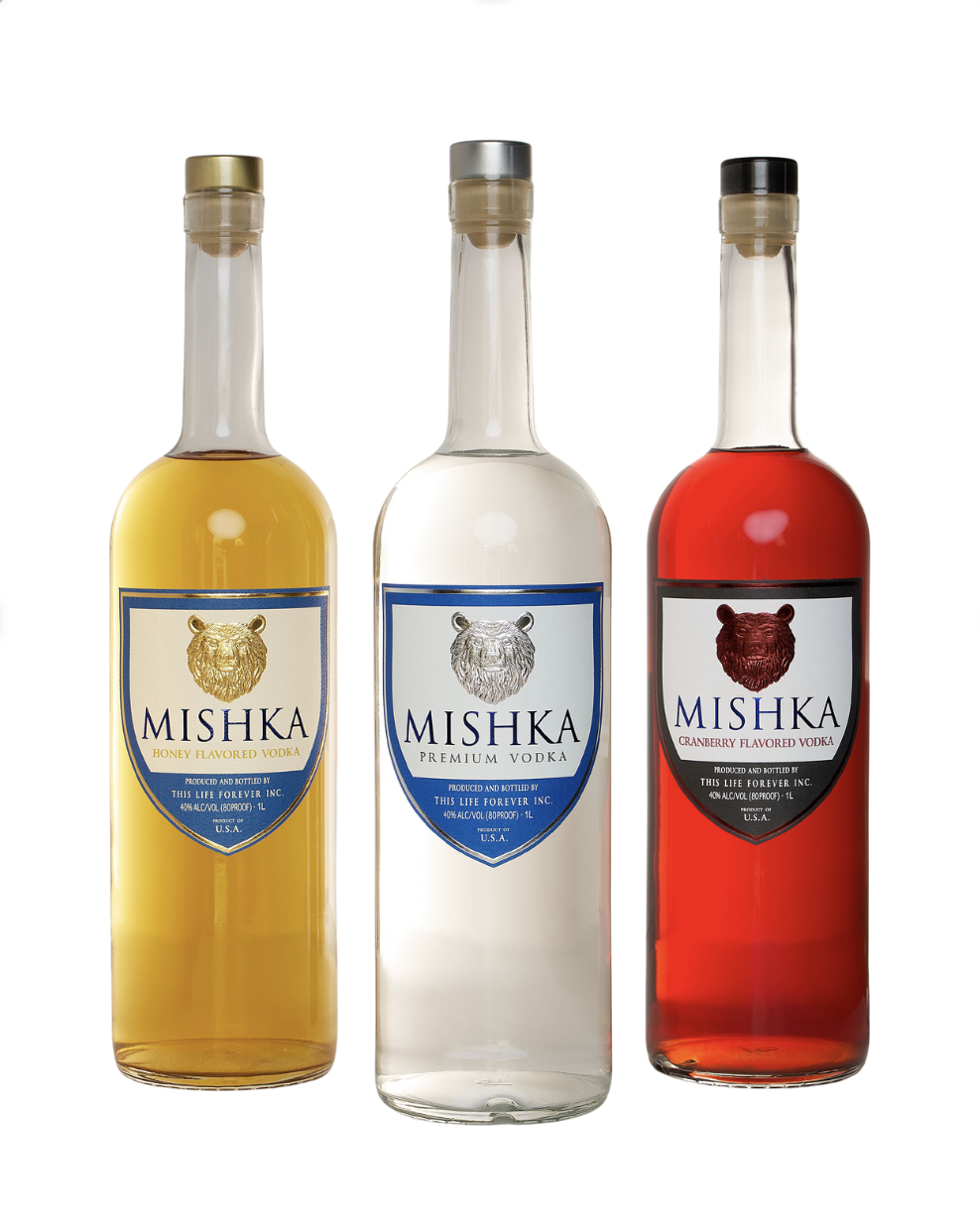 Mishka 1 Liter Bundle | Classic, Cranberry, Honey Vodka Trio