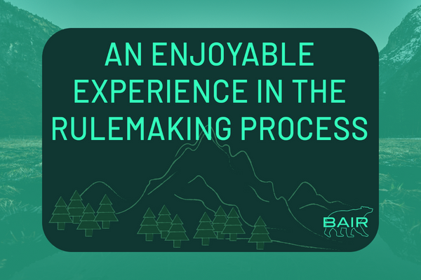 An Enjoyable Experience in the Rulemaking Process.