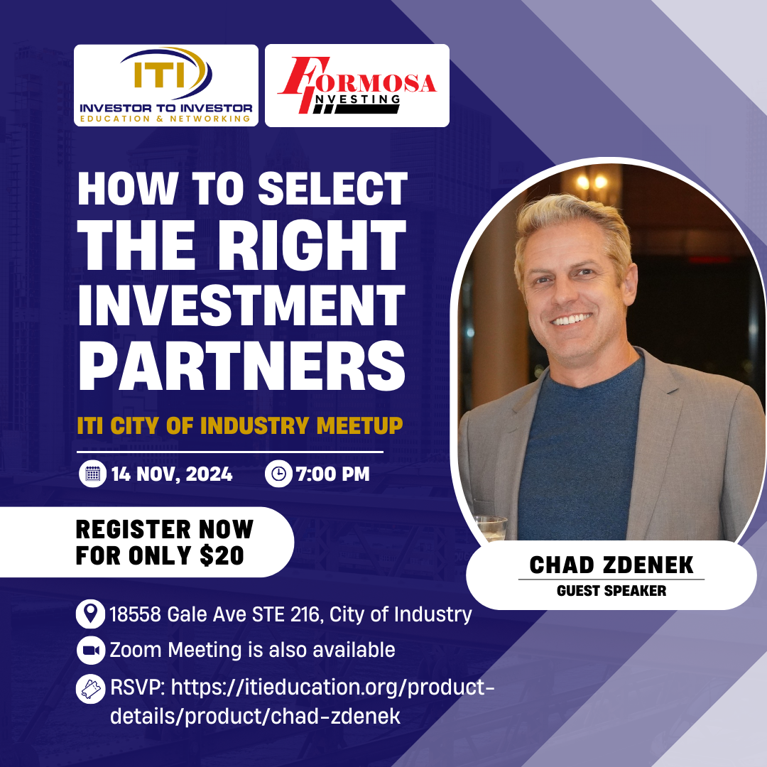 Exclusive Investment Partnering Event with Chad Zdenek