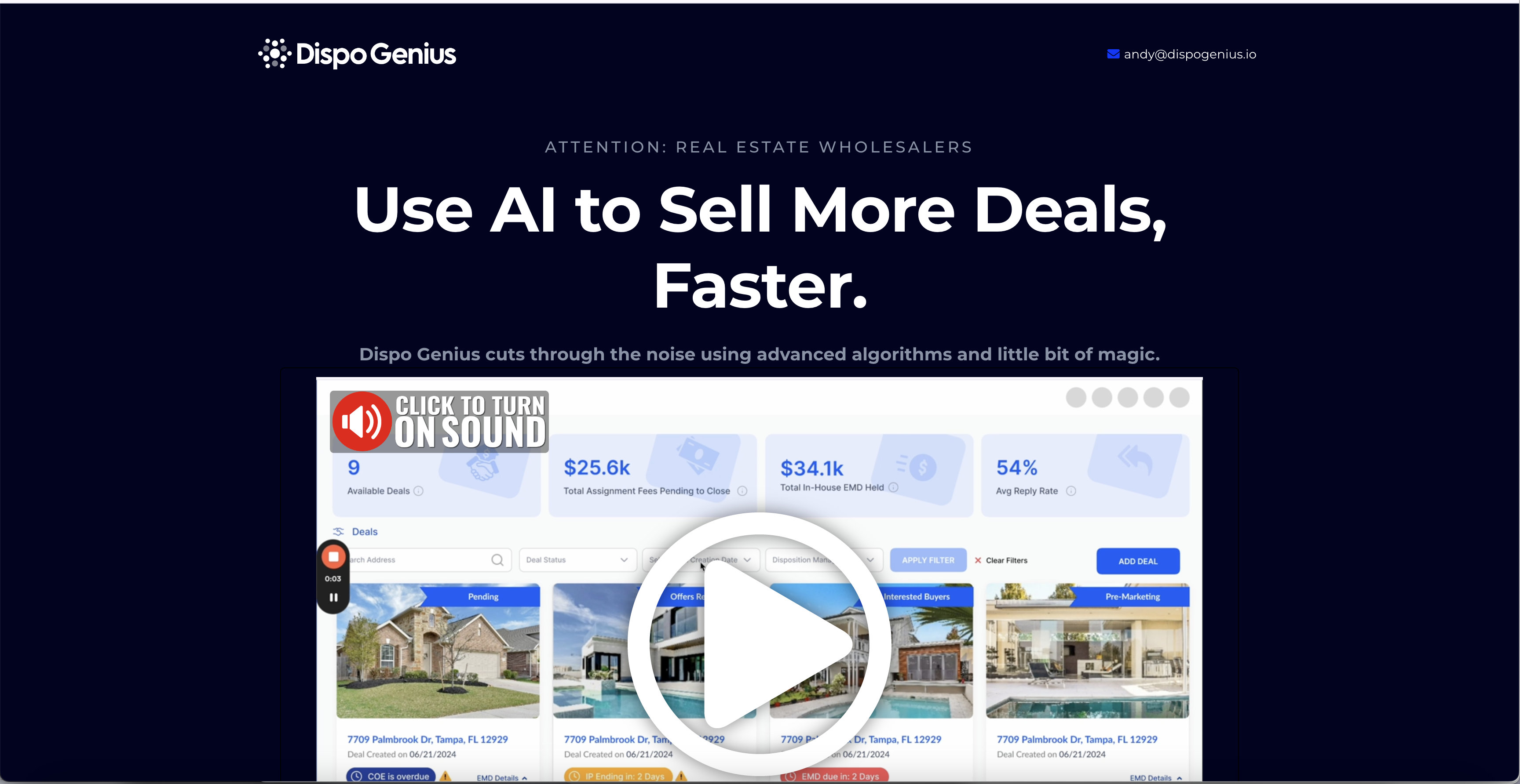 Dispo Genius Waitlist Signup
