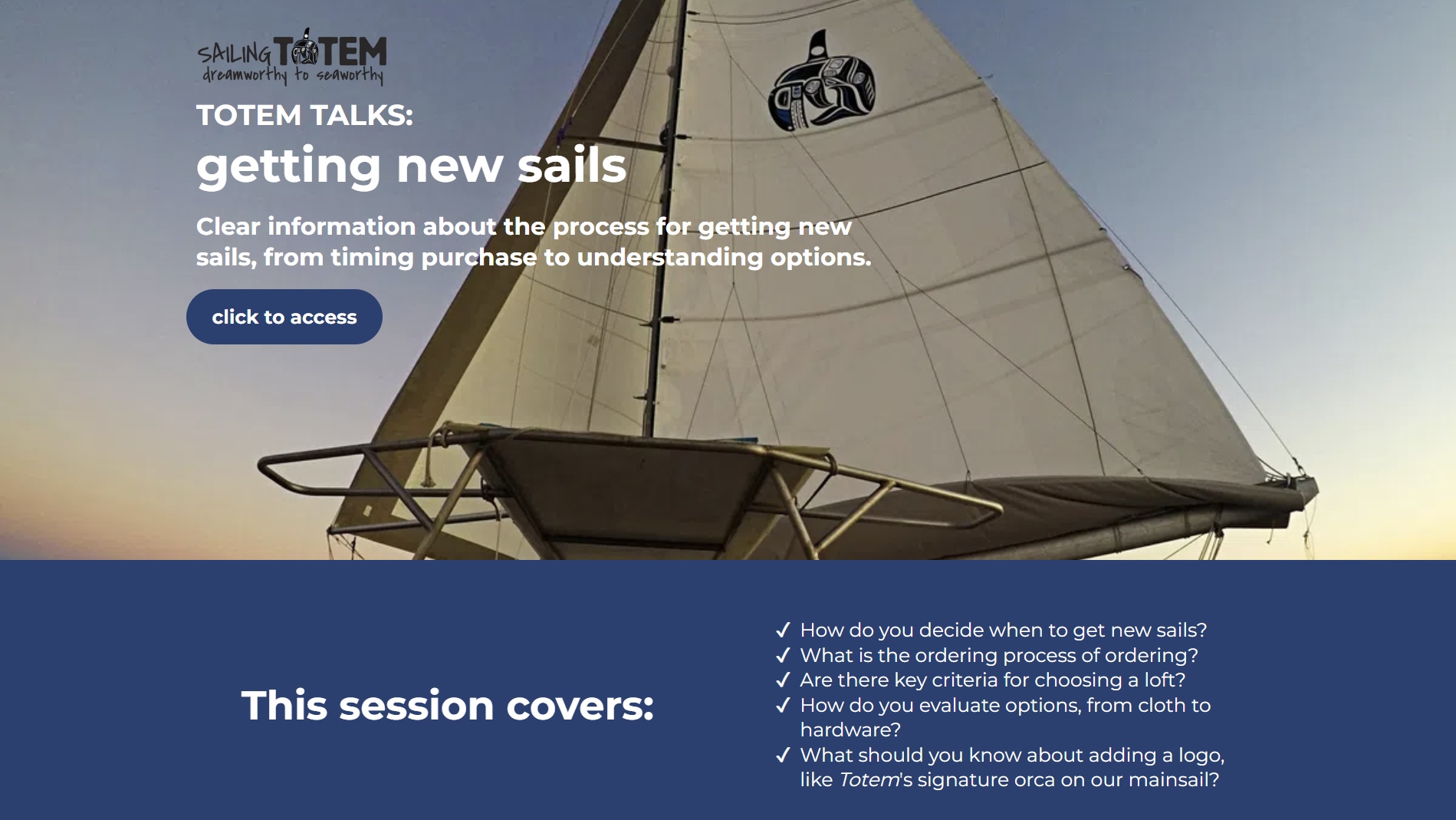 TOTEM TALKS: getting new sails