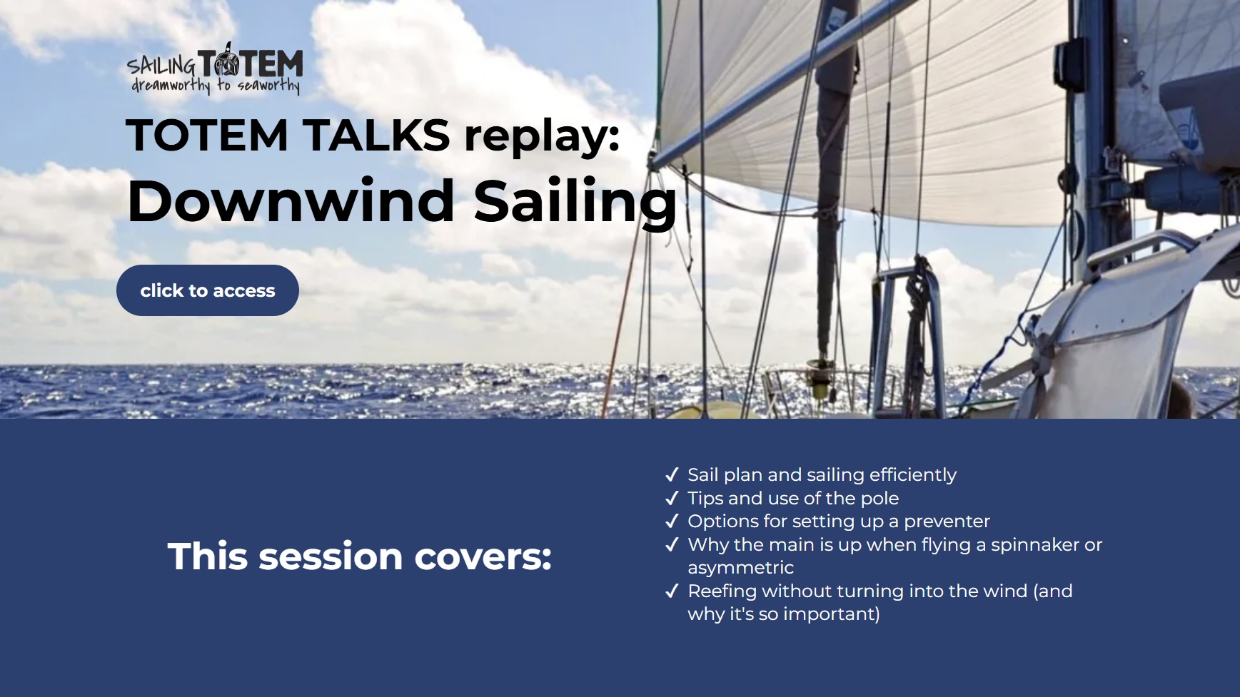 TOTEM TALKS: Downwind Sailing Clinic