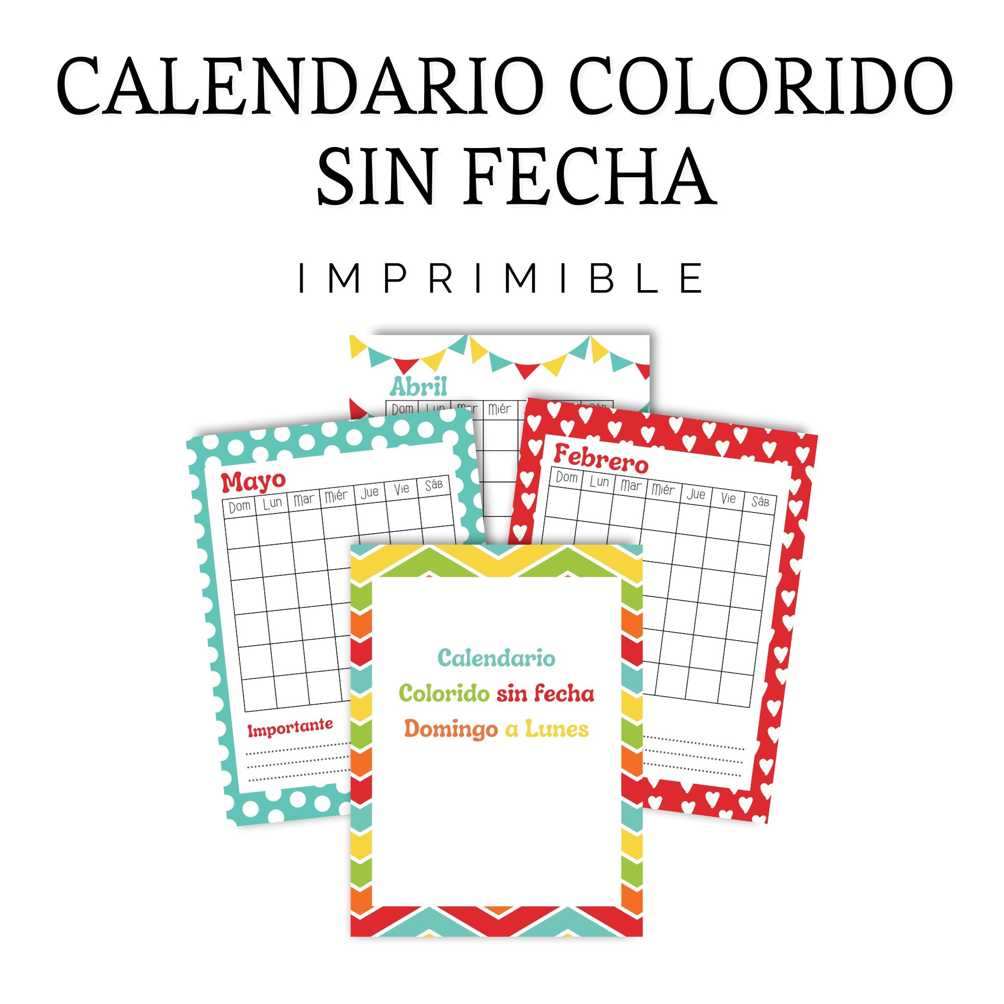 Calendario Sin Fecha para Imprimir