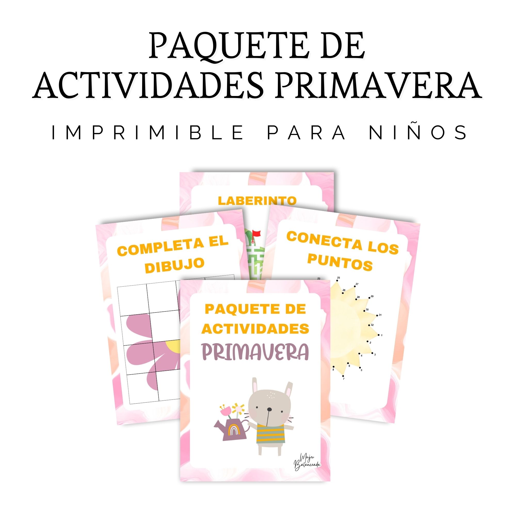 Paquete de Actividades para Niños Imprimible para la Primavera