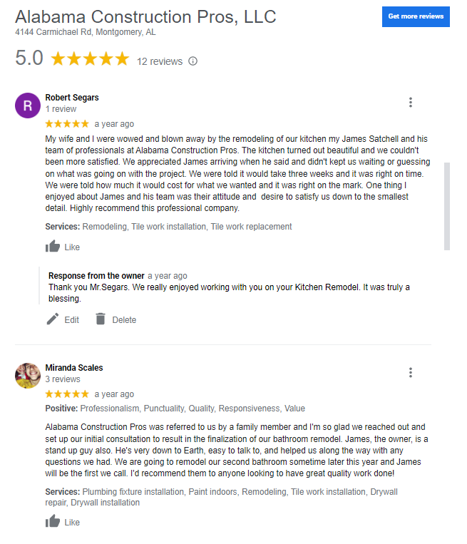 Remodeling Reviews | Alabama Construction Pros, LLC - Kitchen ...