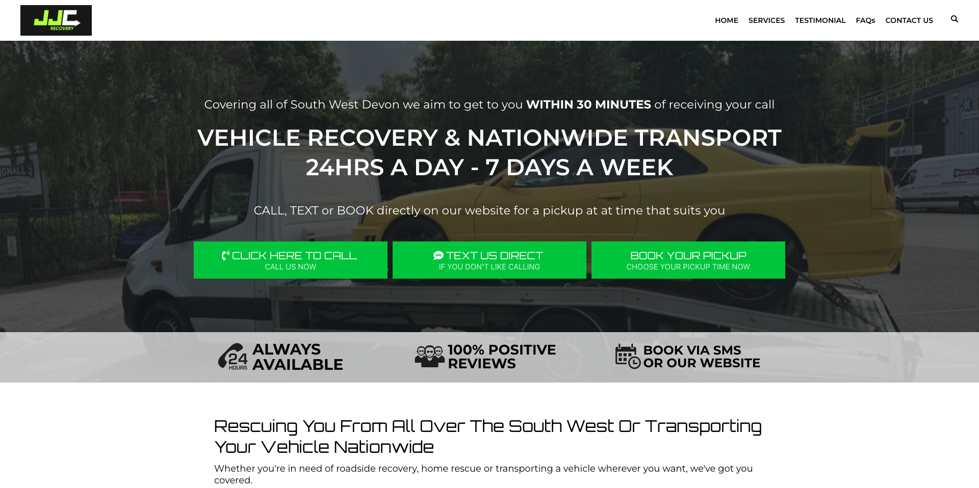 24 Hour Breakdown Recovery Service in Plymouth & Devon