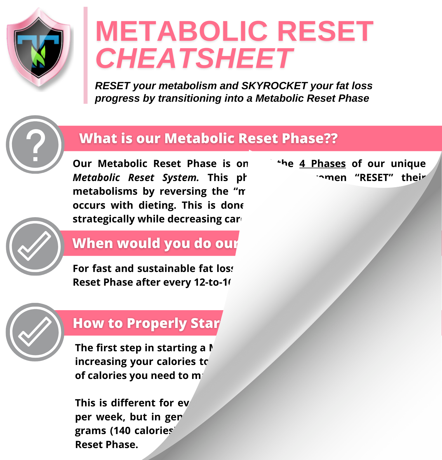 Metabolic Reset Cheat Sheet