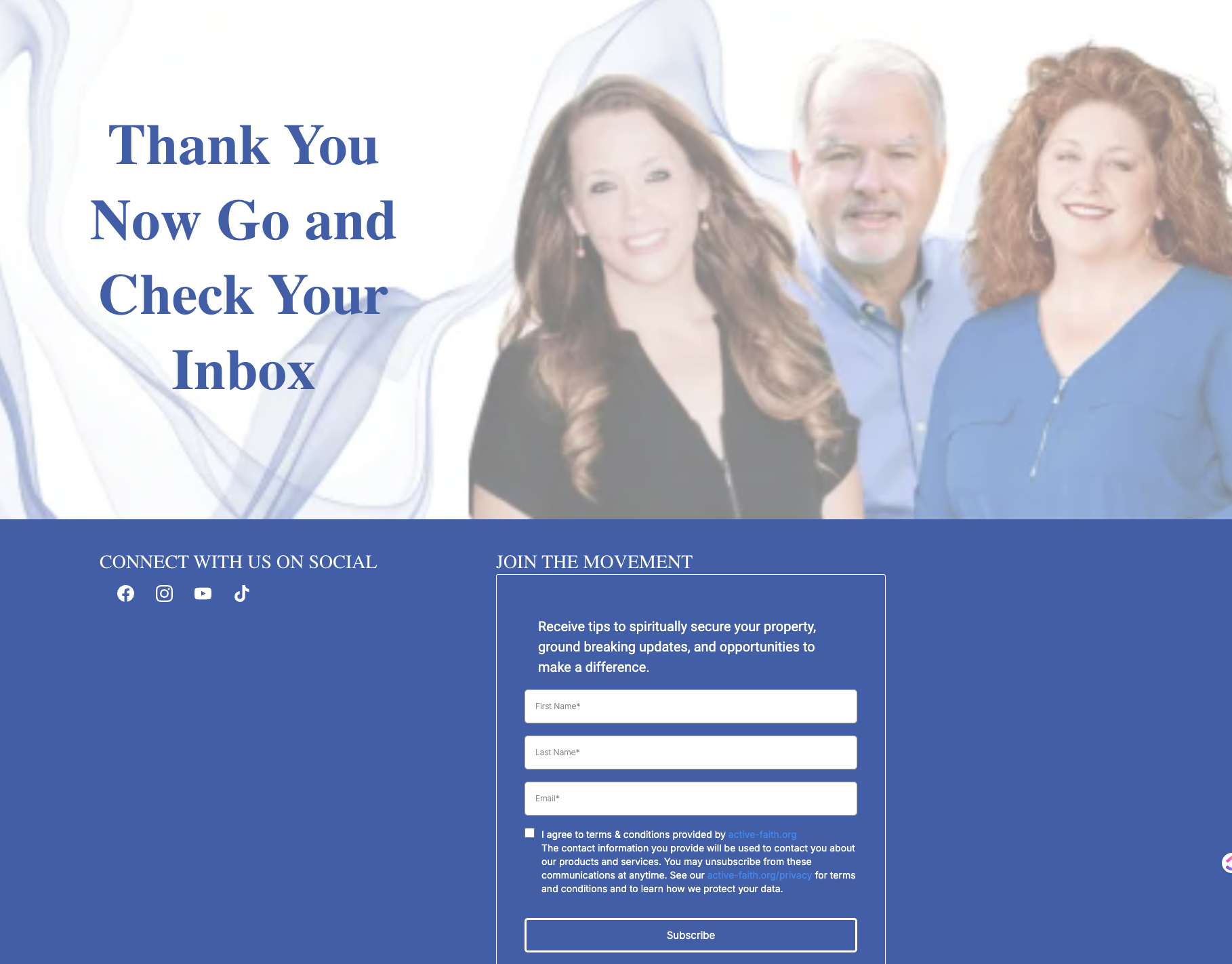 Active Faith Thank You