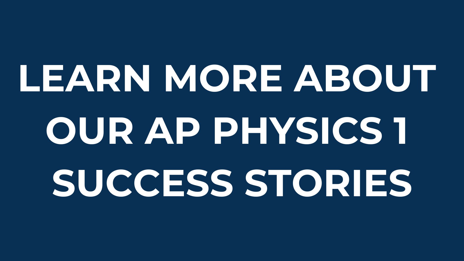 AP Physics 1 Program Details