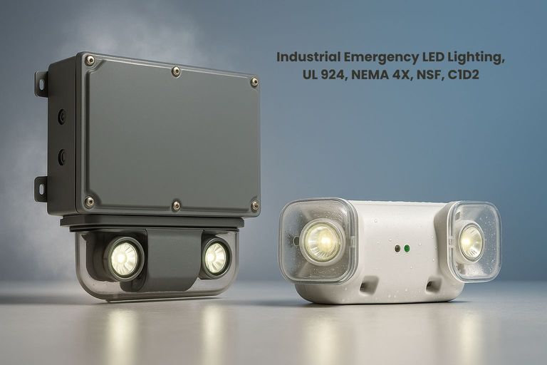 Industrial Emergency LED Lighting, UL 924, NEMA 4X, NSF, C1D2 | Maes ...