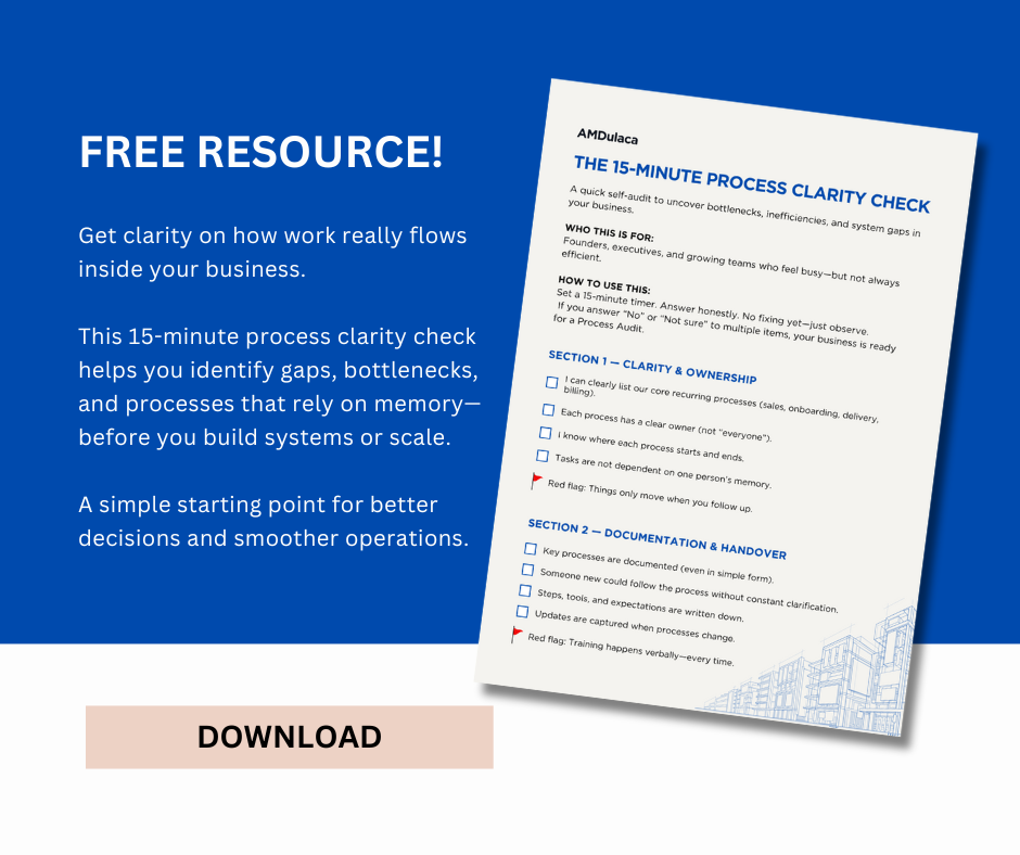 15-Minute Process Clarity Check | Identify Workflow Gaps Before You Scale