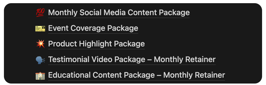 27 Video Retainers