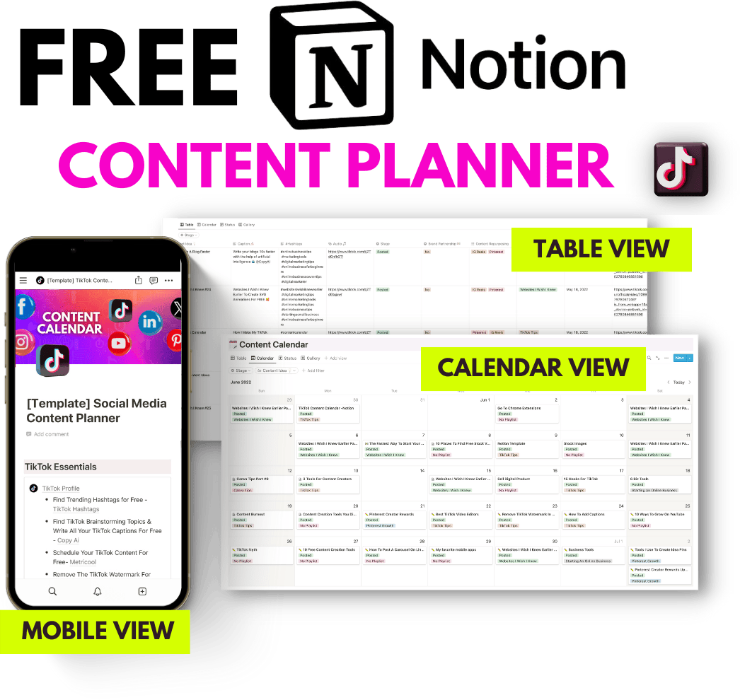 Notion Content Calendar