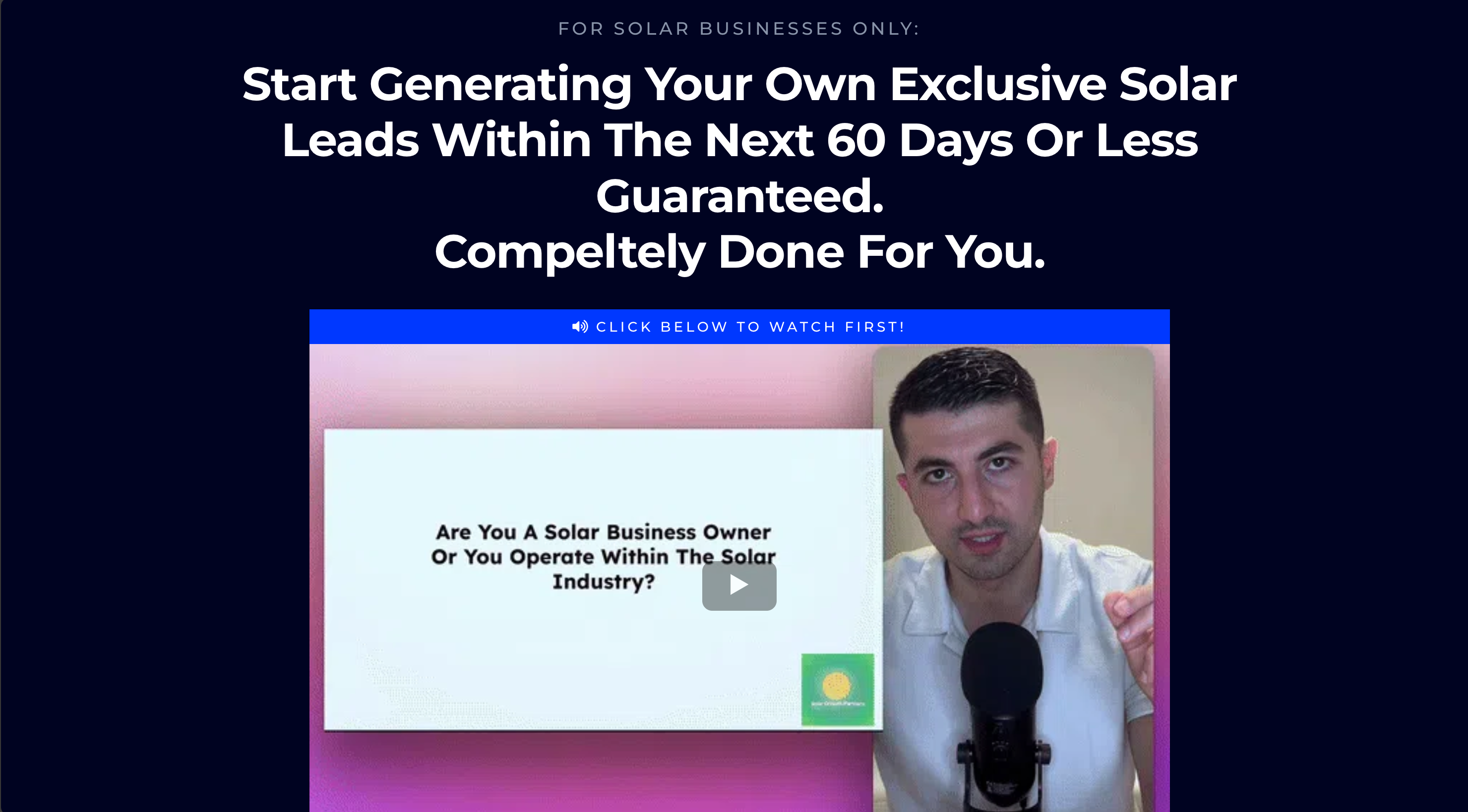 Exclusive Solar Leads in 60 Days or Less - Solar Growth Partners