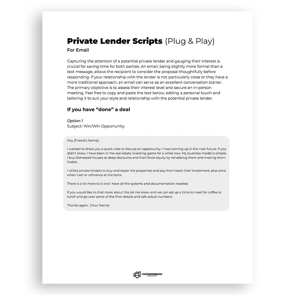 Free Private Lender Scripts