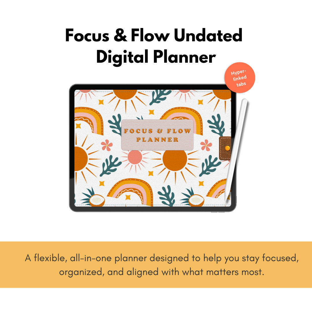 Focus Flow Undated Digital Planner Plan Your Year With Intention