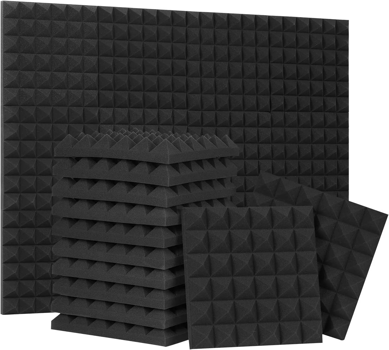 2" Pyramid Foam Panels – Superior Acoustic Treatment (48-Pack)