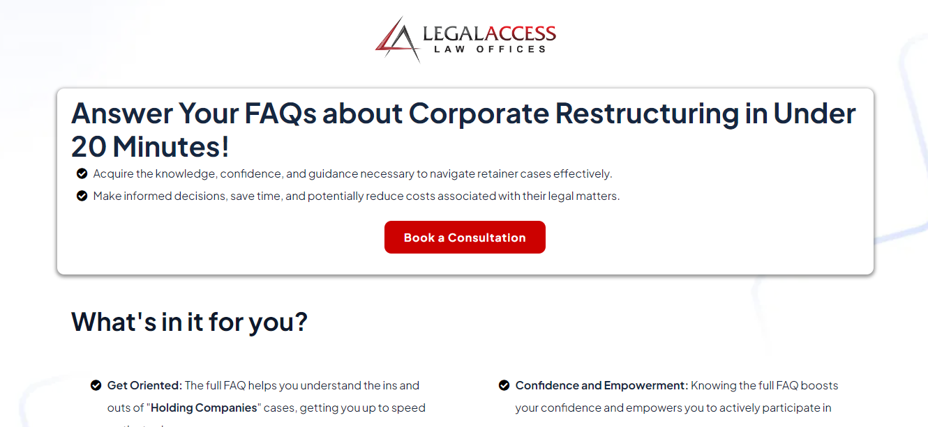 Legal Access | Corporate Restructuring FAQ