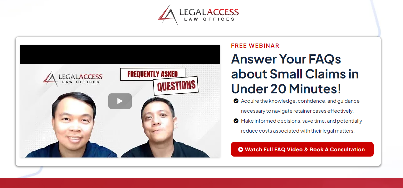Legal Access | Small Claims FAQ Opt-in