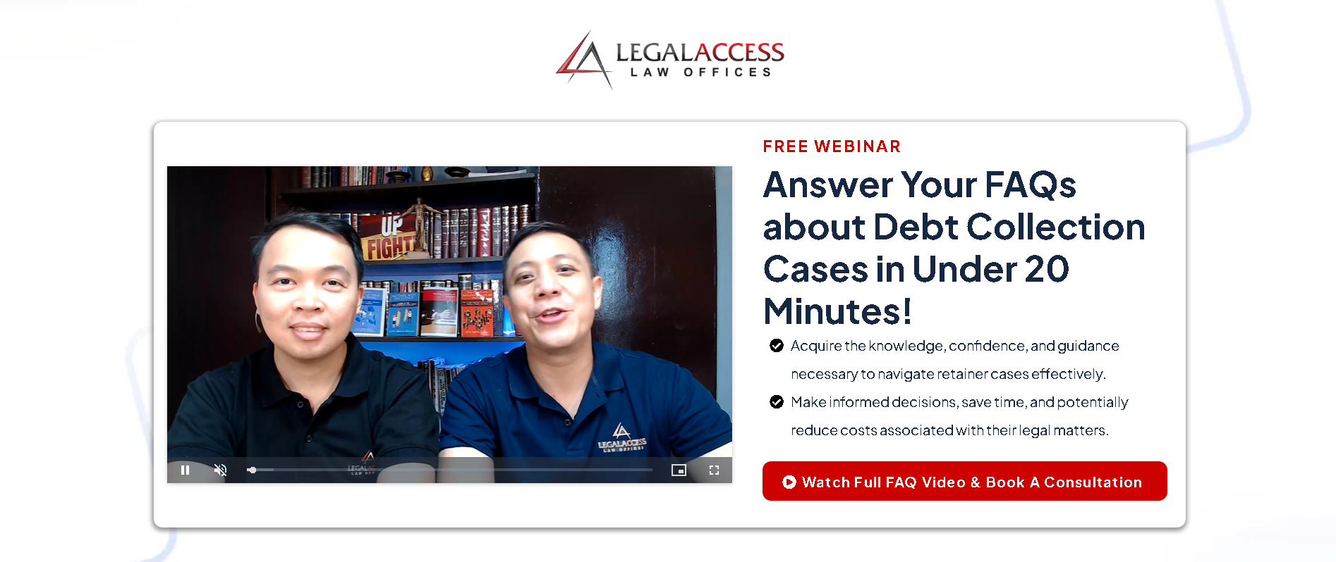 Legal Access | Debt Collection FAQ Opt-in