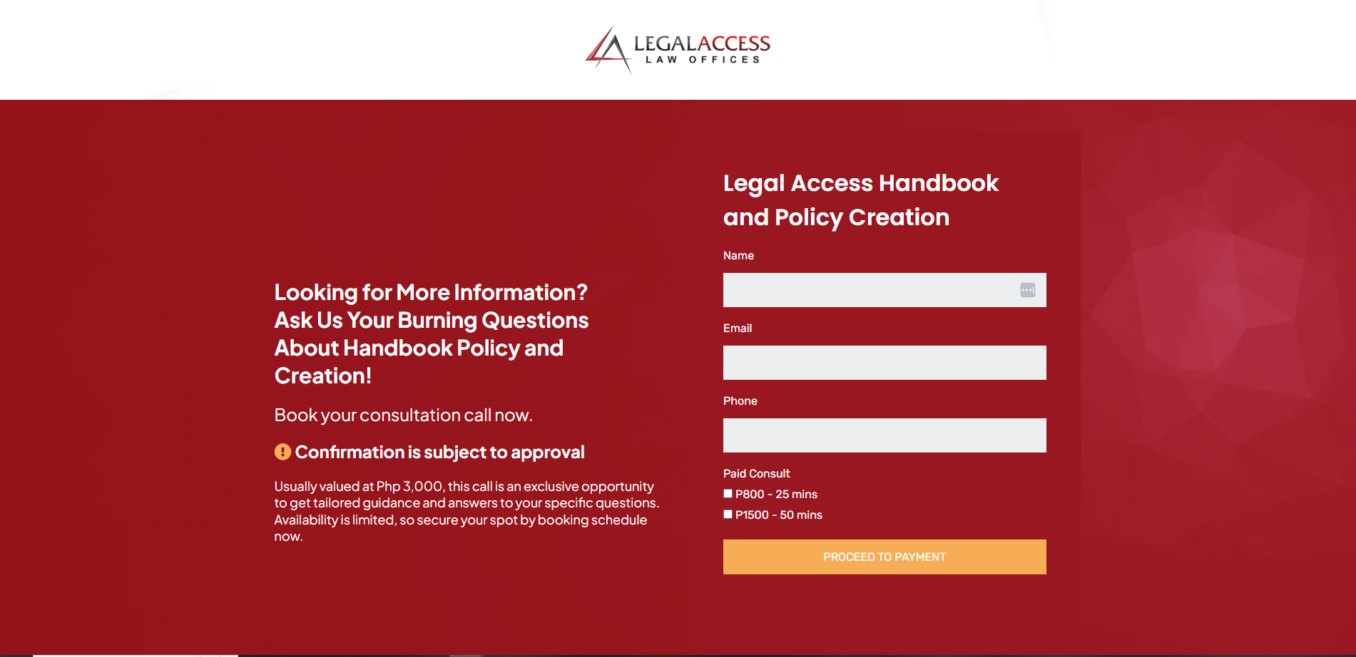 Legal Access | Handbook Policy and Creation