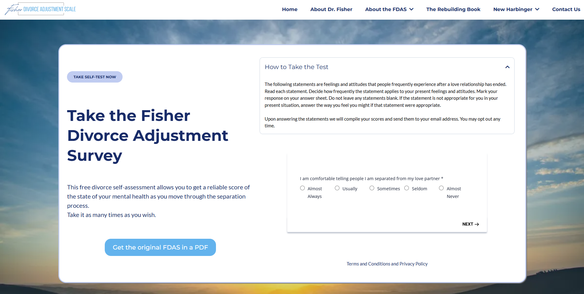 Fisher Divorce Adjustment Scale | Divorce Recovery Self-Assessment