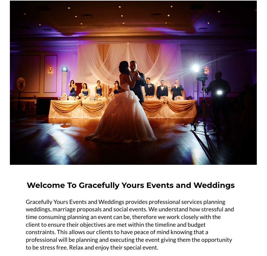 Gracefully Yours Events And Weddings - Home