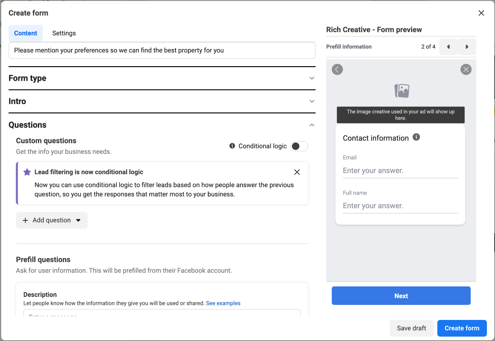 An overview of Facebook Lead Form Ads