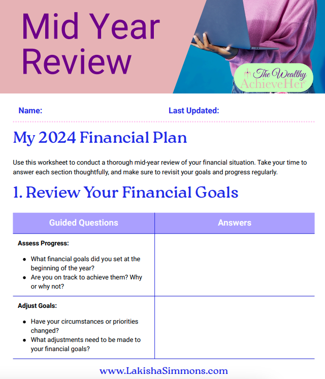 Midyear Financial Checkup Checklist Template