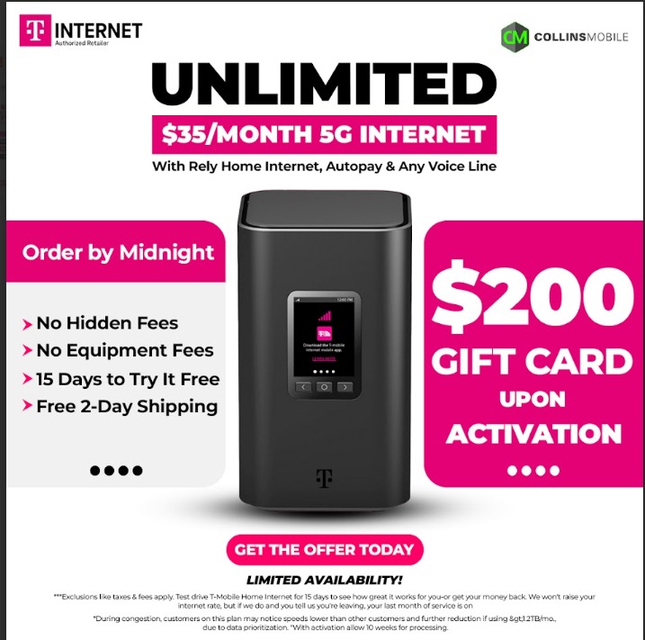 Unlimited 5G Internet