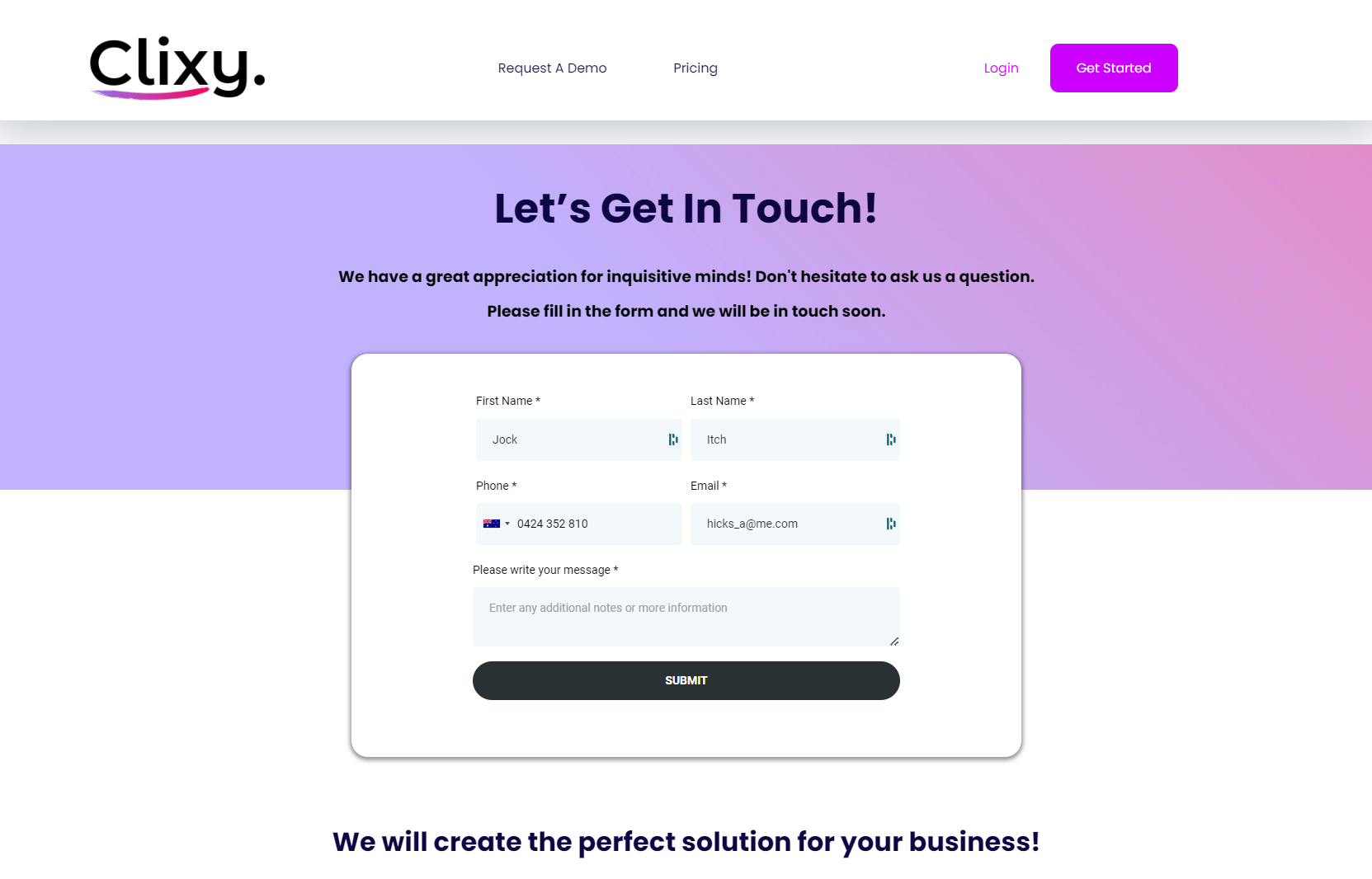 Get In Touch with Clixy