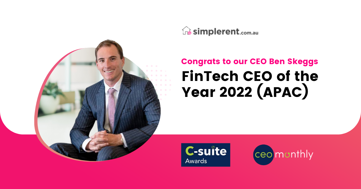 SimpleRent’s Ben Skeggs wins ‘FinTech CEO of the Year (APAC)’ Award