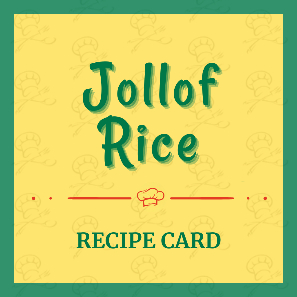 Jollof Rice Recipe Card | Briscoe’s Kitchen Authentic Recipe