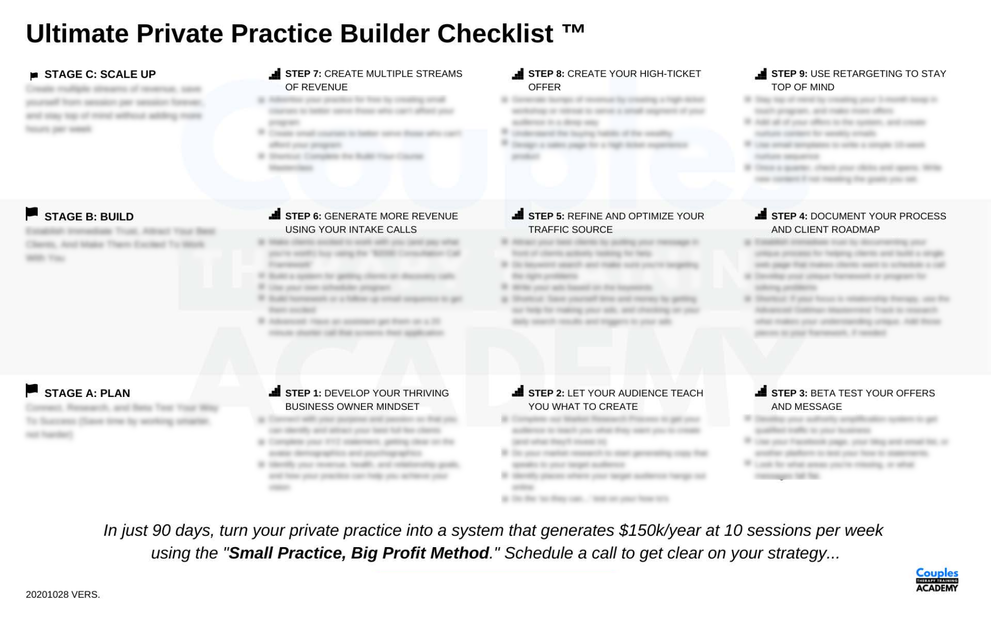 Ultimate Private Practice Builder Checklist