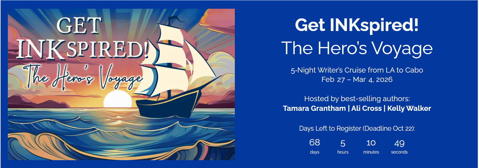 Get INKspired: The Hero’s Voyage – Writing Cruise to Cabo | Feb 2026